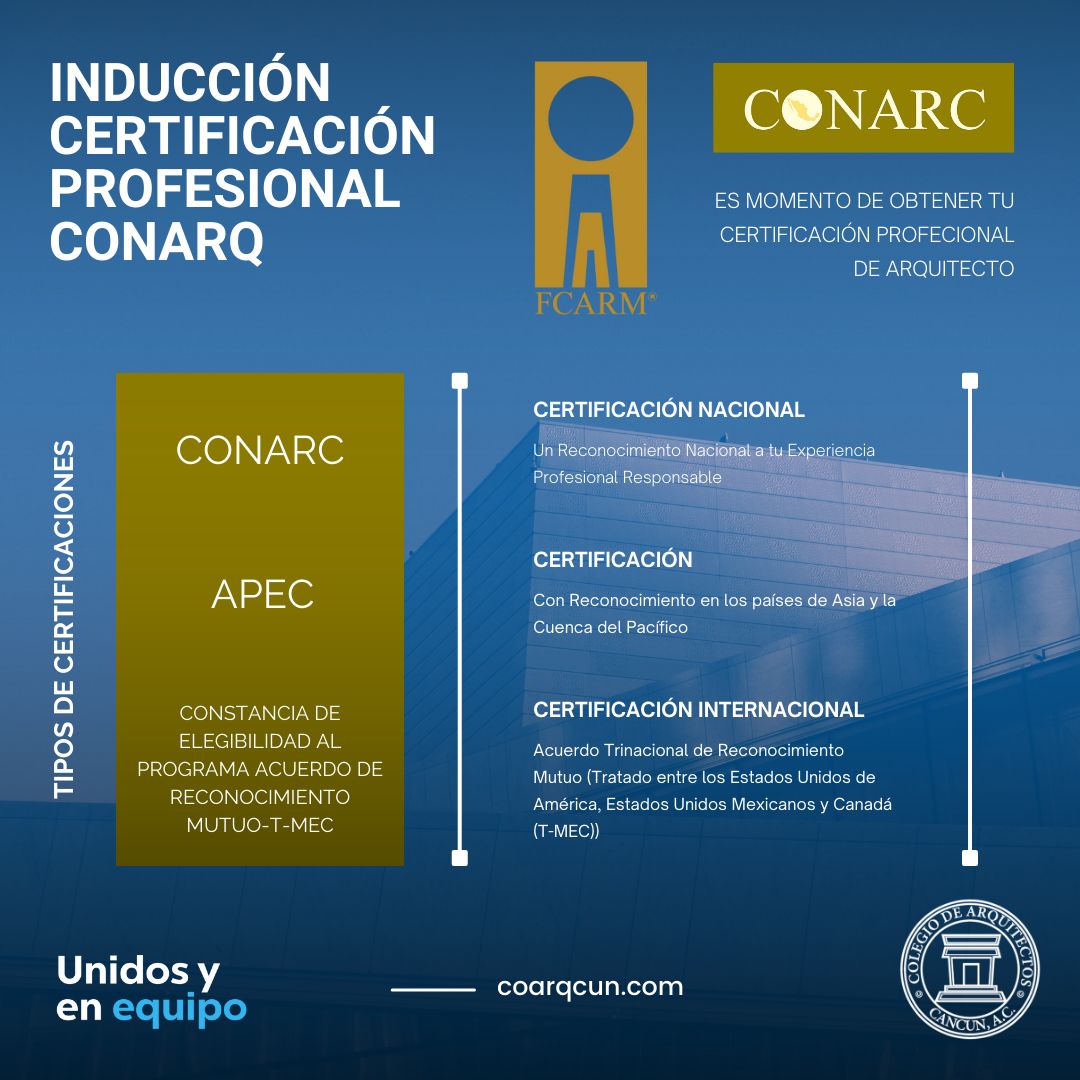 INTRODUCCIÓN A LA CERTIFICACIÓN PROFESIONAL CONARQ - Colegio de ...